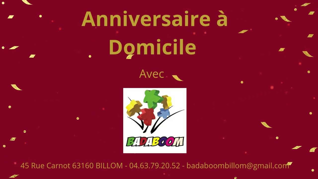 Anniversaire à Domicile avec Badaboom