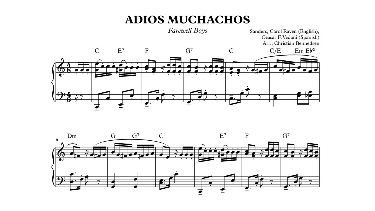 Adios Muchachos - Piano