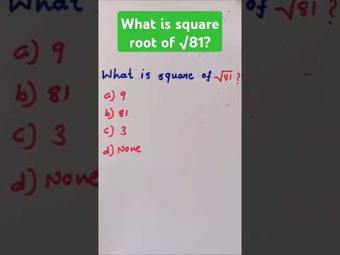 what is square root of √81 ?? #squareroot #tricks