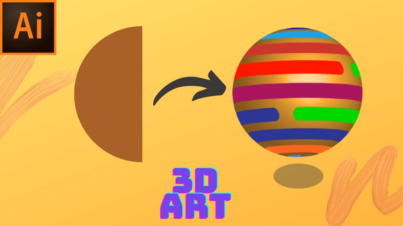 Designing a 3d object in illustrator | Adobe illustrator CC | 3d Sphere tutorial