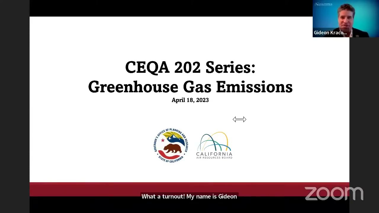 CEQA 202 Webinar 4: GHG Analysis