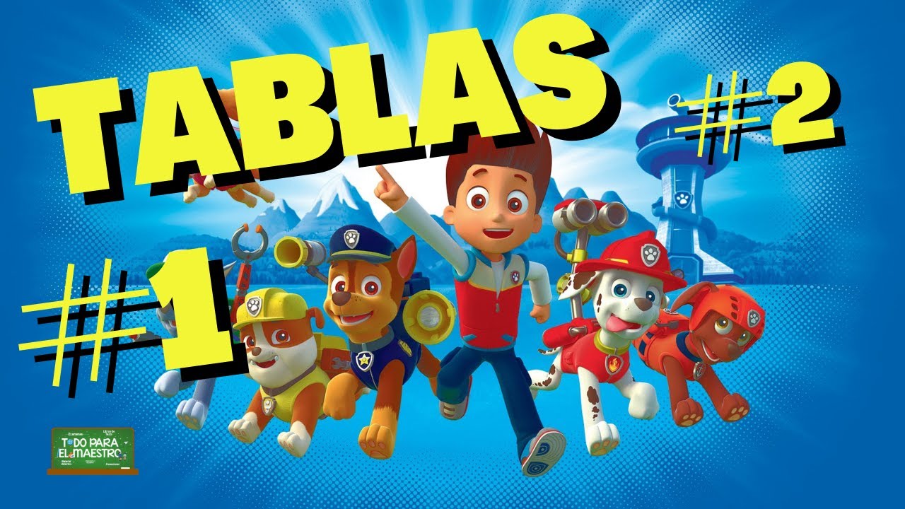 Tabla del 1 y 2 con Paw Patrol