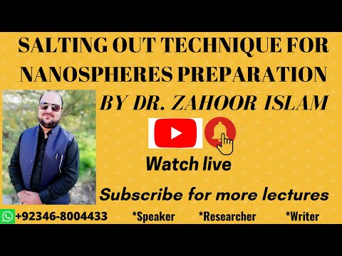 Salting out technique for nanospheres