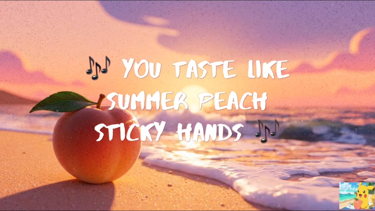 You Taste Like Summer Peach (sticky hands) 🍑✨ – CalmWaveMusic | Lyric Video 🎶