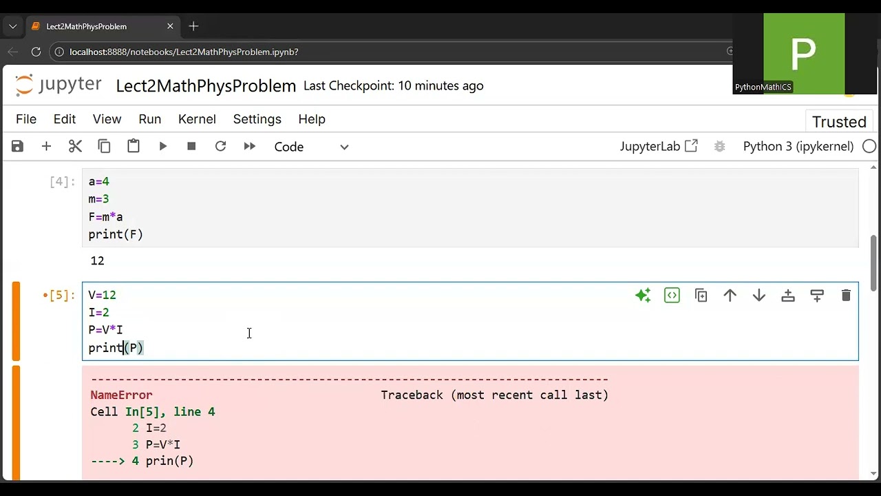 Solving Physics & Math Problems Using Python | Beginner Examples for Students Lect2