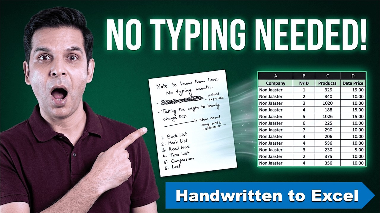 Convert Handwritten Notes to Excel in Seconds!