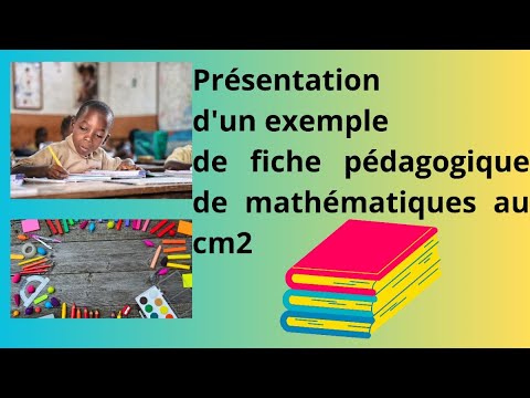 présentation d'un exemple de fiche pédagogique de mathématiques niveau cm2 🇳🇪