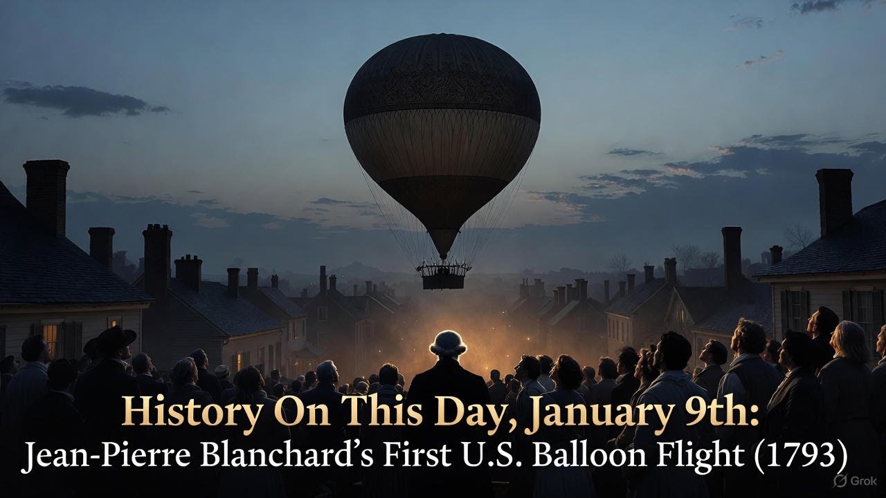 History On This Day, January 9th: Jean-Pierre Blanchard's First U.S. Balloon Flight (1793)