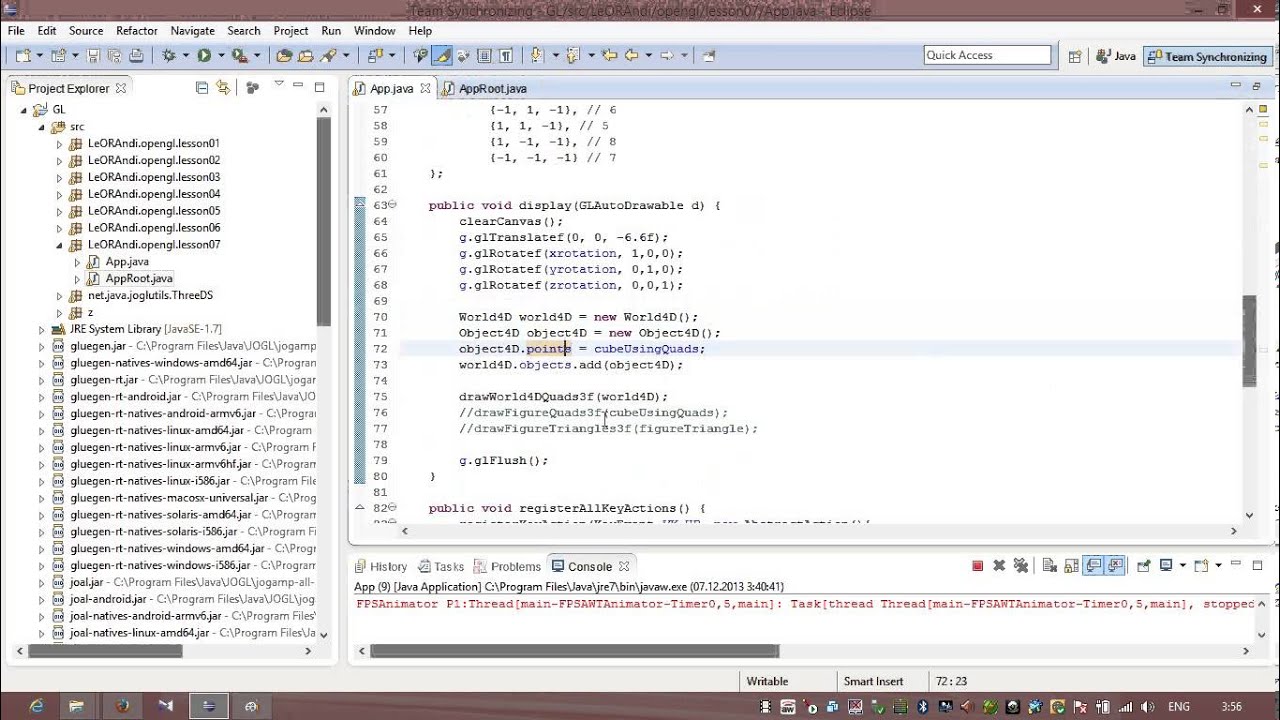 Java 3D OpenGL Cube Tutorial Lesson 07