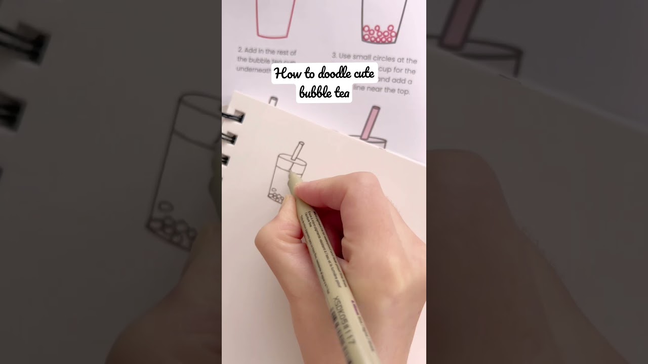 Bubble tea drawing tutorial from 101 Super Cute Things to Draw #boba #easydrawingforkids