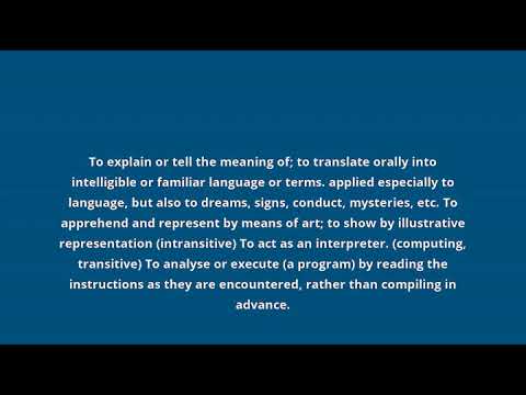 what is the meaning of interpret