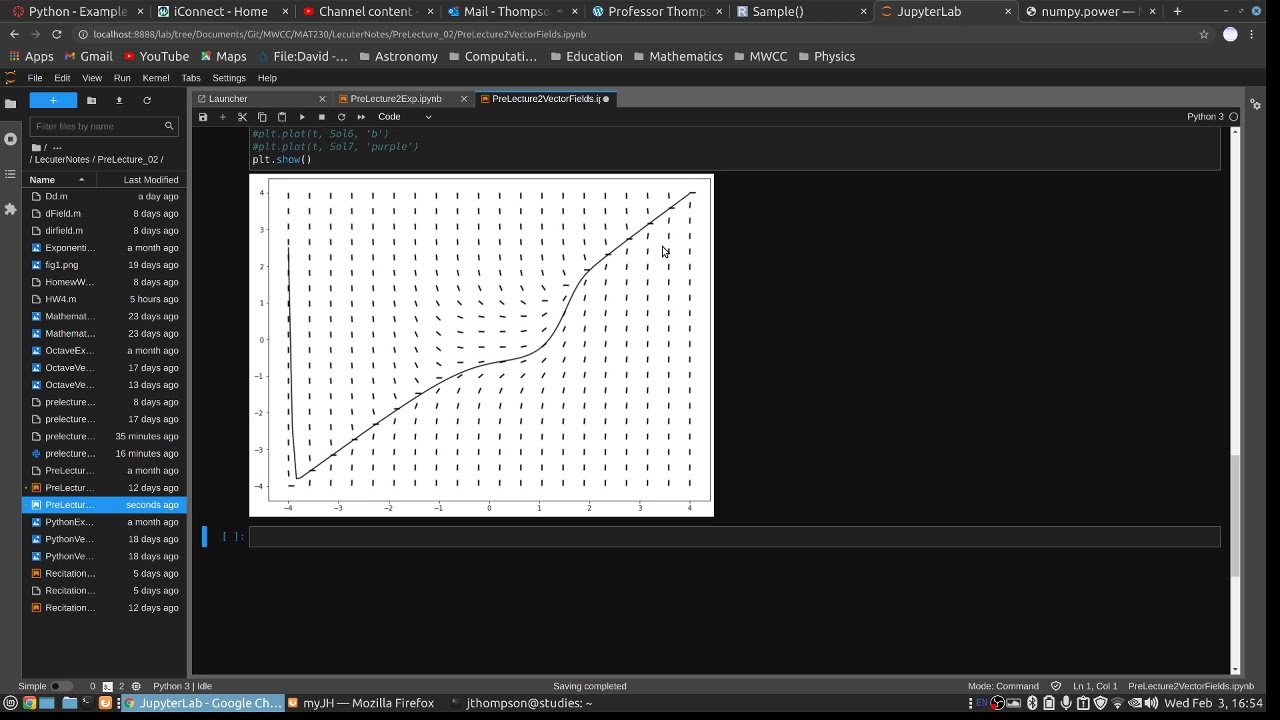 Python Example Code Direction Fields and Solutions Curves for First Order Differential Equations