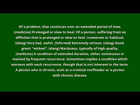 what is the meaning of chronic