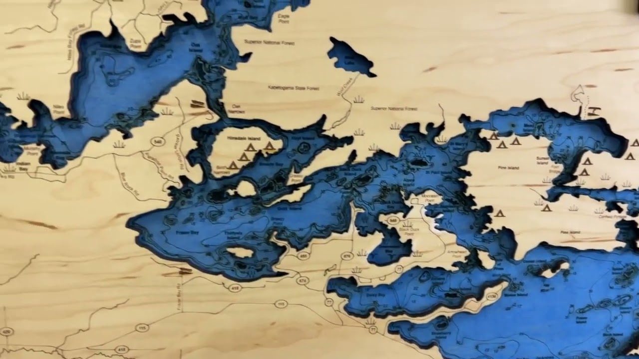 Lake Vermilion Engraved Map by Sportsman's Connection