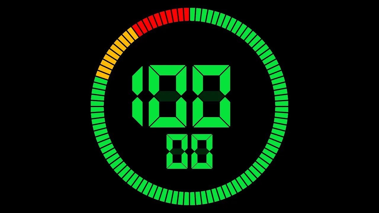 100 Seconds Digital Countdown Timer