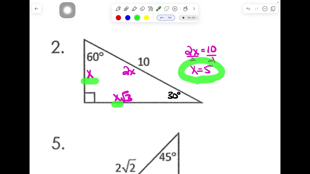 Notes 86 - Special Right Triangles