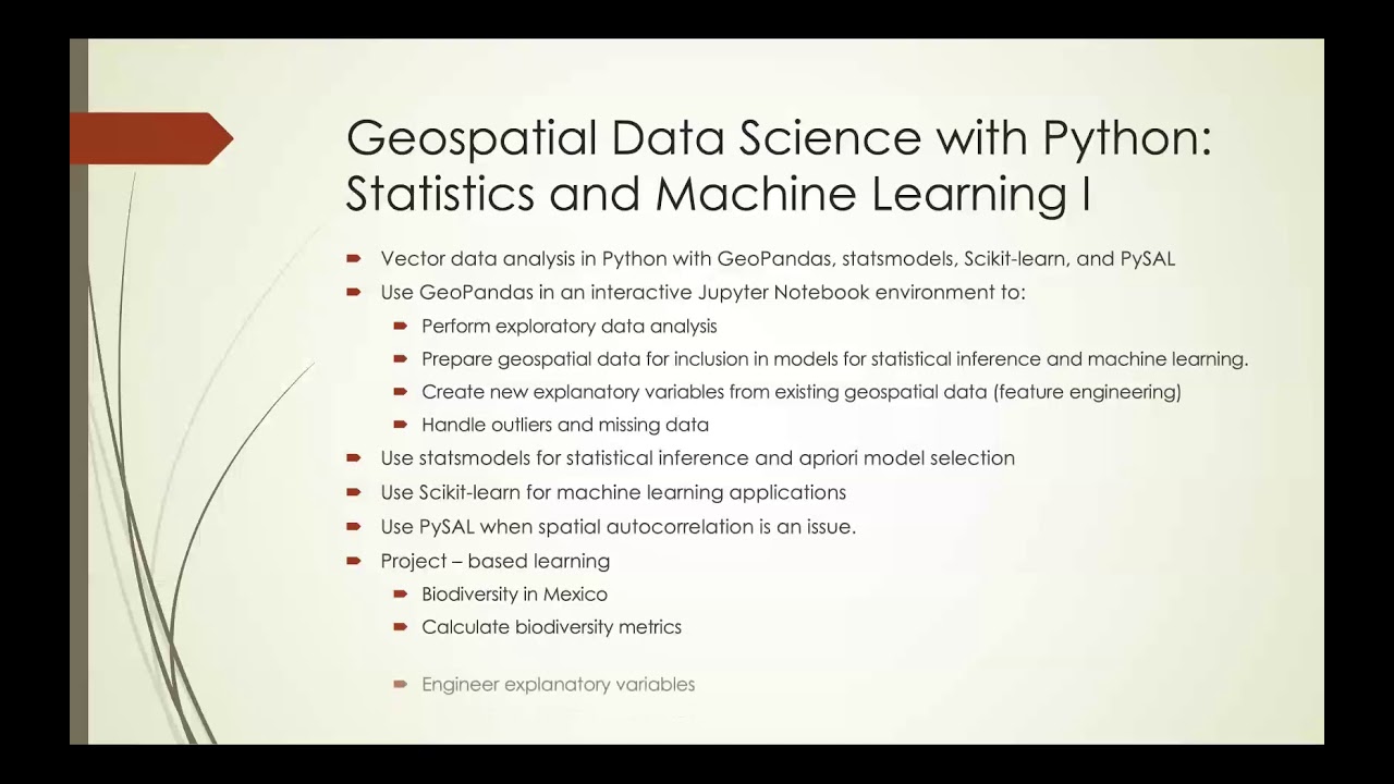 New Course: Geospatial Data Science: Statistics and Machine Learning I