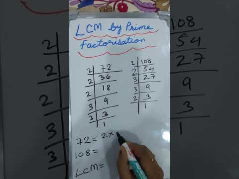 lcm by prime factorization |lcm |lcm of 72 and 108 #shorts
