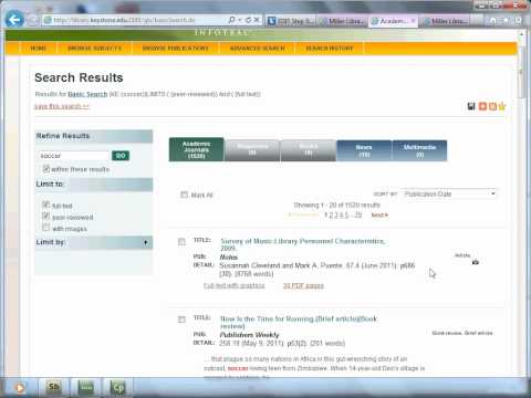 Peer-Reviewed Articles in the Library Databases