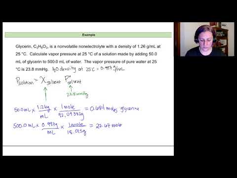 Chem 162 Lecture 11.O Example of Vapor Pressure Depression: Non Volatile Solute