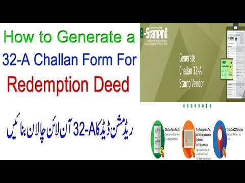 How to Generate Redemption Deed Challan Form I 32-A Challan Re Conveyance of Mortgage Property