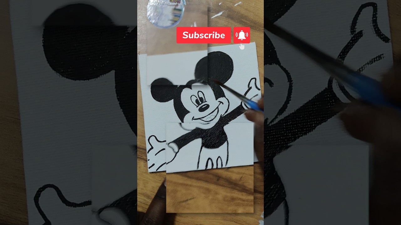 Disney Magic on Canvas | Mickey Mouse Acrylic Painting