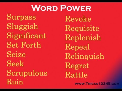 Word Power: Synonyms Antonyms