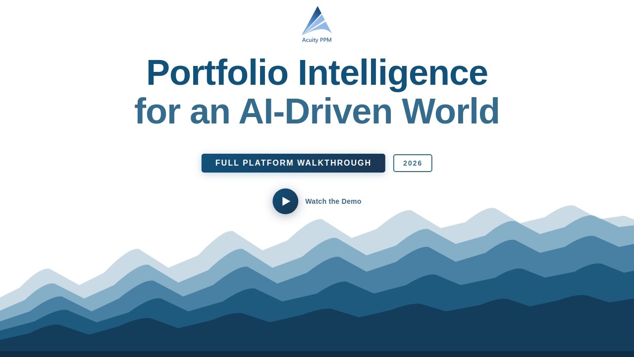 Acuity PPM Demo 2026 | Portfolio Intelligence for an AI-Driven World