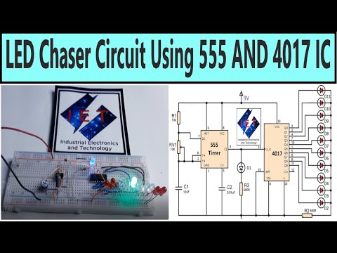 How To Make LED chaser using CD4017 and NE555 | 4017 Projects | 555 Timer IC