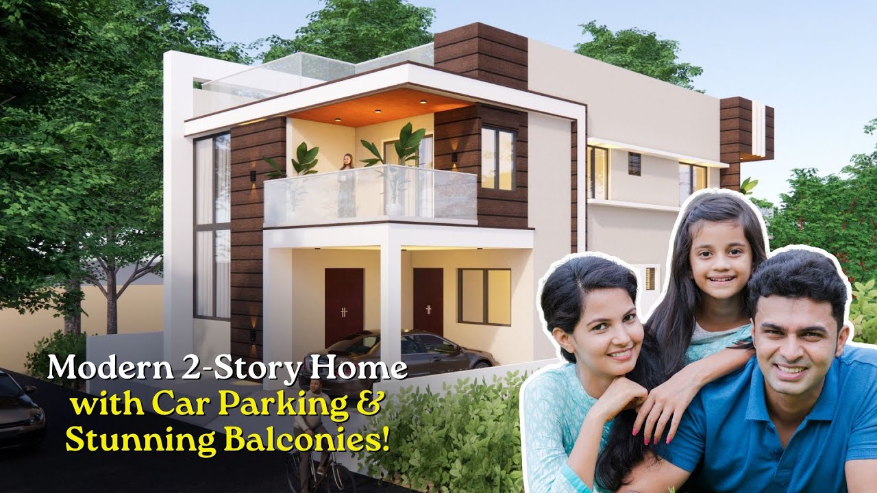 Modern 2-Story Home with Stunning Balconies & Car Parking!