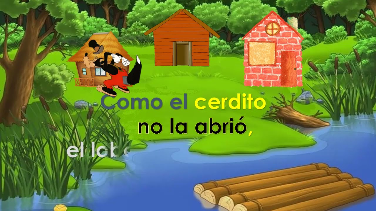 Los tres cerditos, cuento tradicional, Tiempo de leer Español, Primero de Primaria