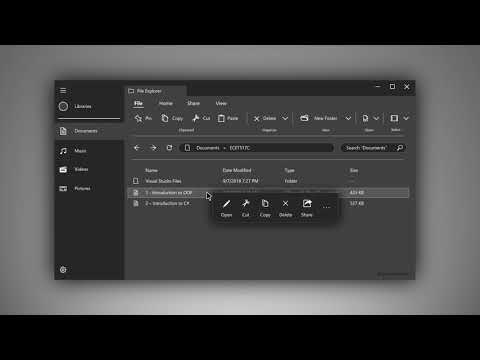 Fluent Design File Explorer + Context Menu