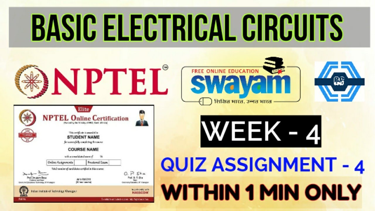 Basic Electrical Circuits - NPTEL || WEEK 4 QUIZ ASSIGNMENT SOLUTION ||