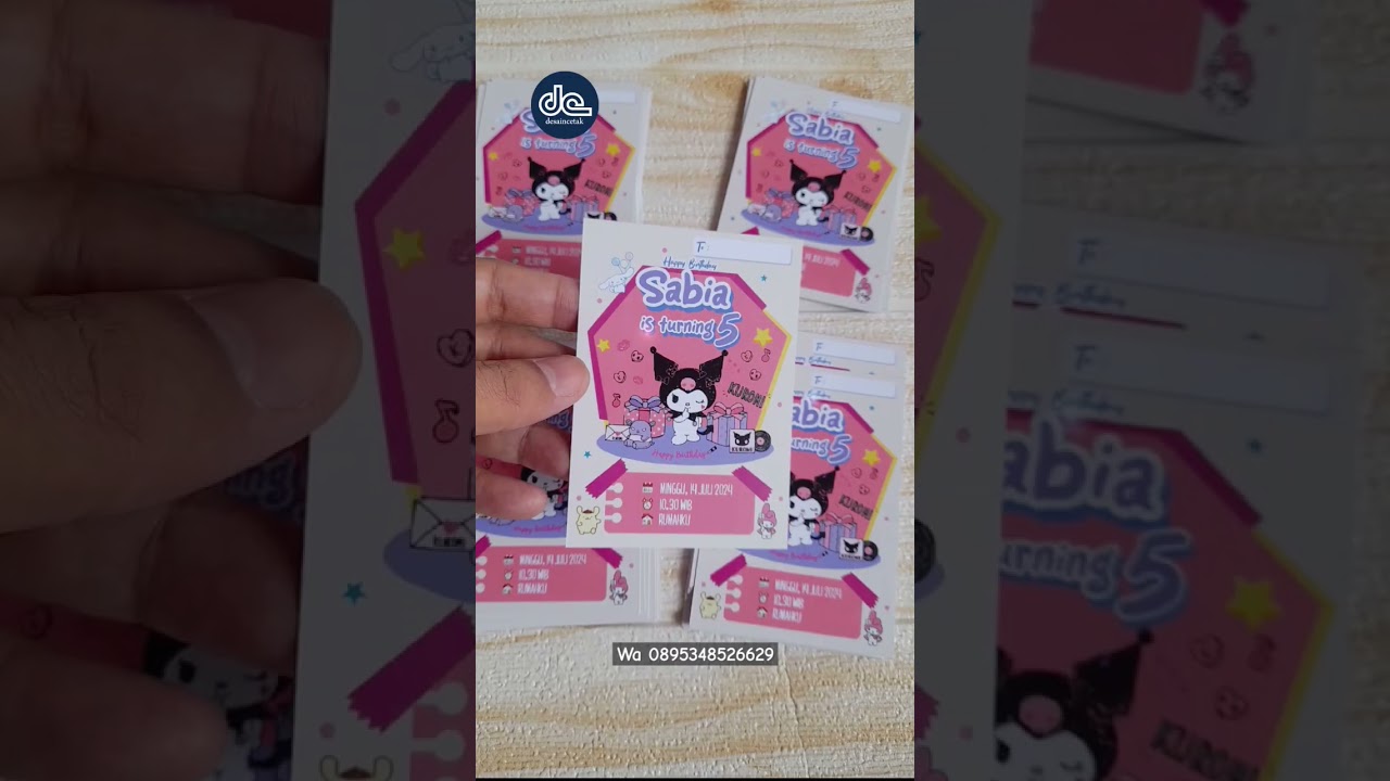Undangan ulang tahun anak custom kuromi #happybirthday #keperluanpestadanacara