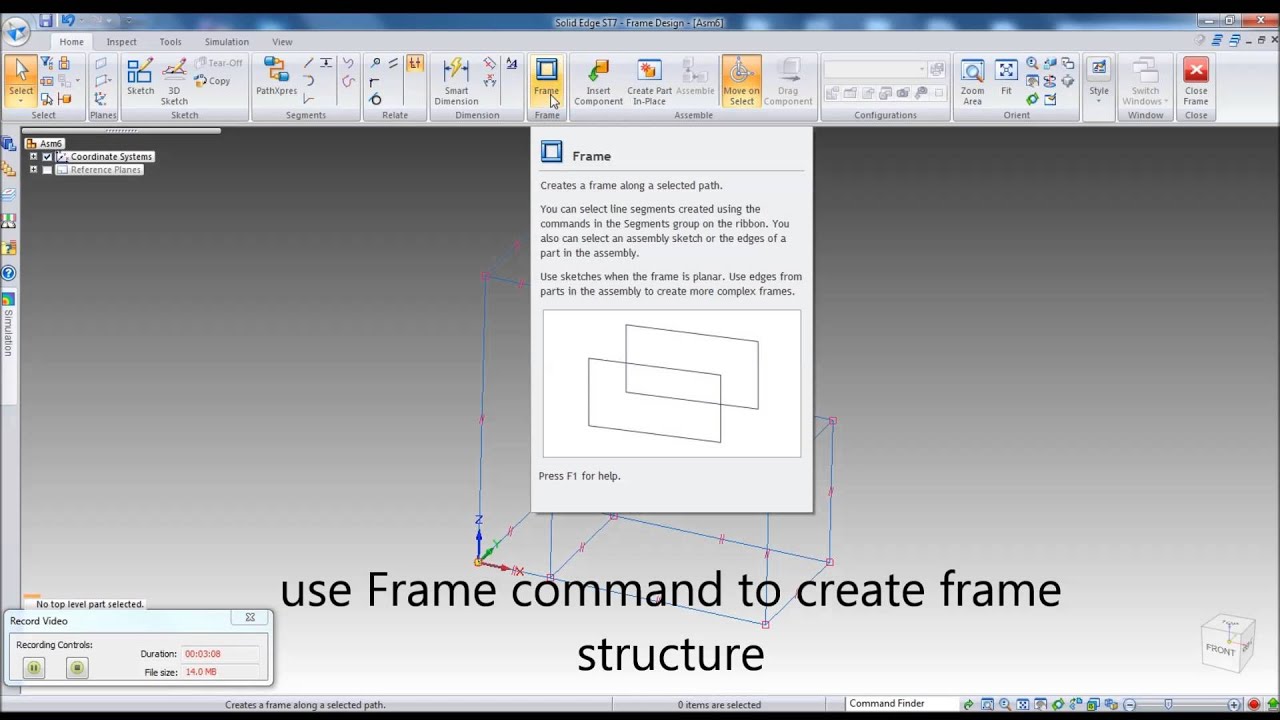 Frame structure in Solid Edge ST7