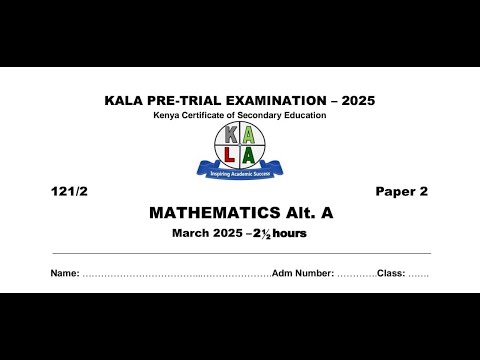 KALA JOINT, MATHS PAPER 2 SECTION 2