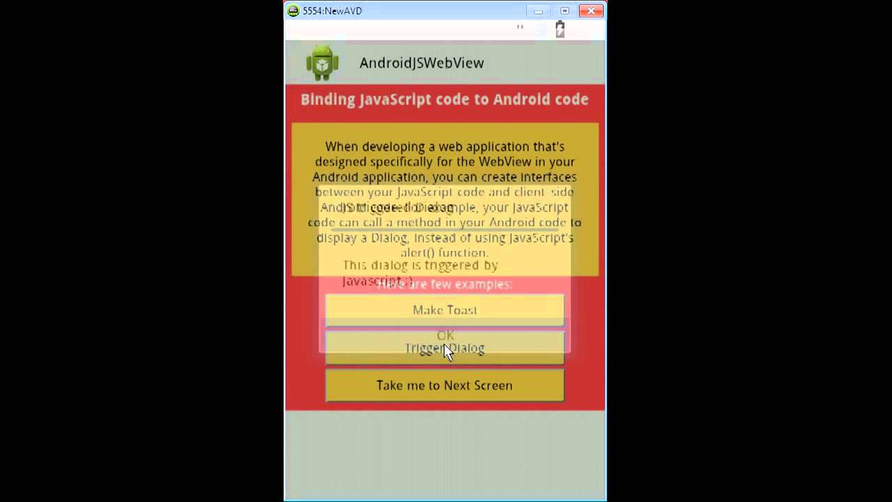 Android Javascript Code Binding