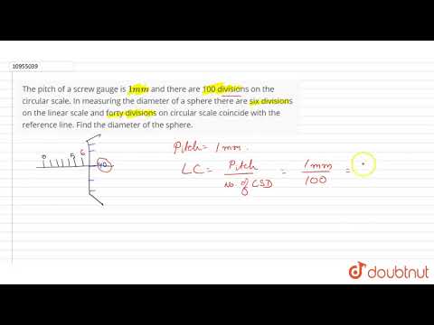 The pitch of a screw gauge is 1 mm and there are 100 divisions on the circular scale. In measuri...