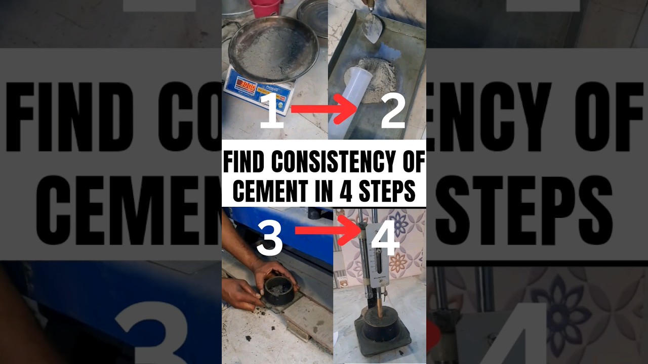 consistency of cement || vicat apparatus || cement test in 4 steps ||