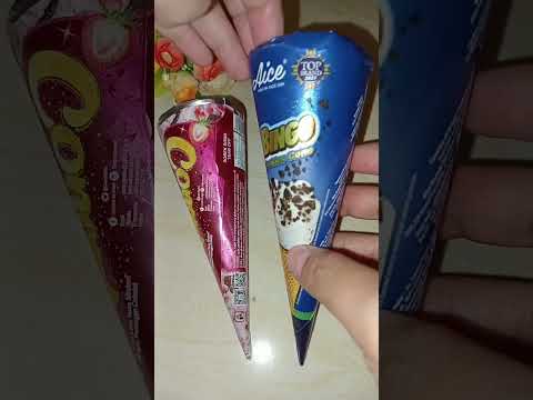 es krim aice bingo cookies cone & cornetto strawberry choco chunk | #shorts #youtubeshorts #icecream