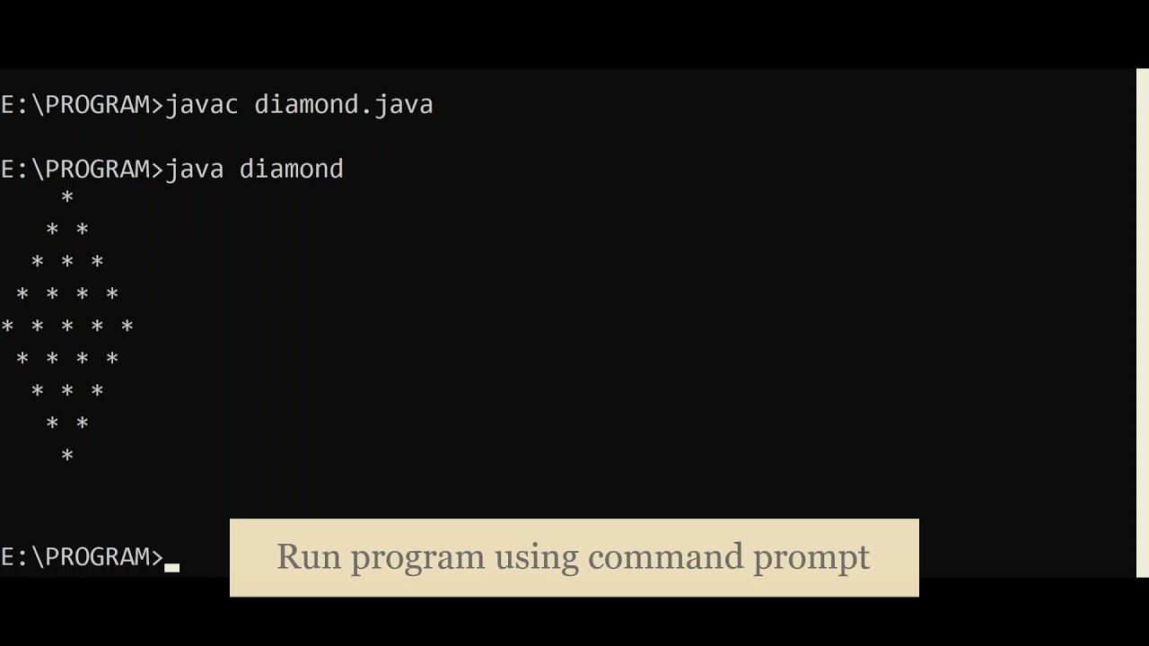 PROGRAM TO PRINT DIAMOND PATTERN USING JAVA