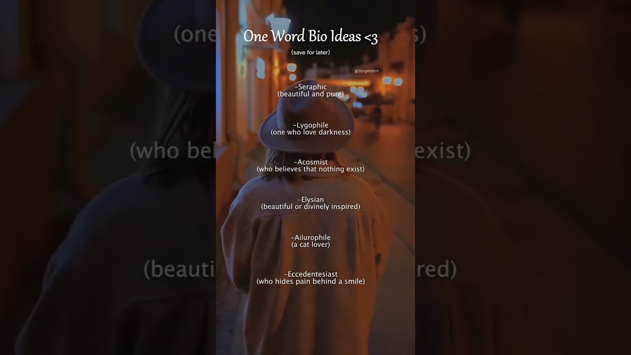 One word bio ideas for insta, snap , WhatsApp etc #bio #viral #instagram #snapchat #whatsappstatus