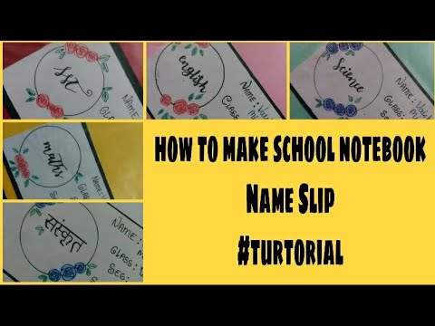 HOW TO MAKE NAME SLIP FOR SCHOOL NOTEBOOK | back to school | #tutorial