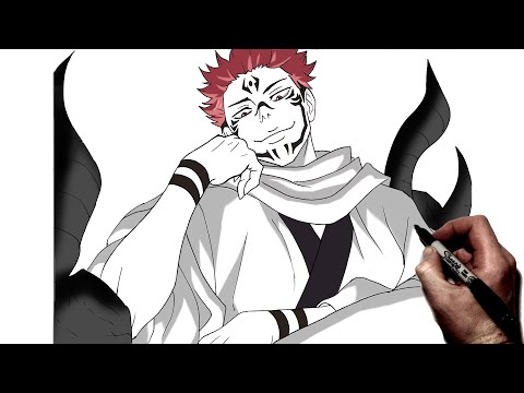 How To Draw Sukuna (Throne) | Step By Step | Jujutsu Kaisen