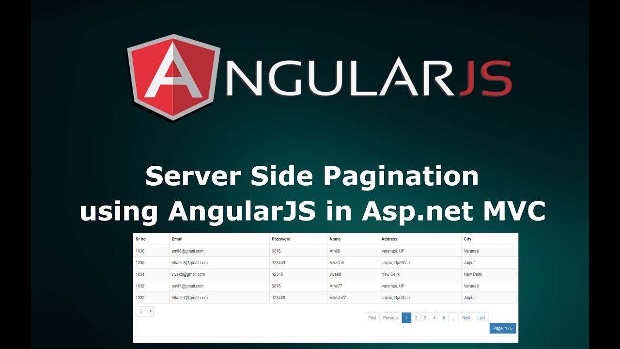 Server Side Pagination using AngularJS in Asp.net MVC with Stored Procedure