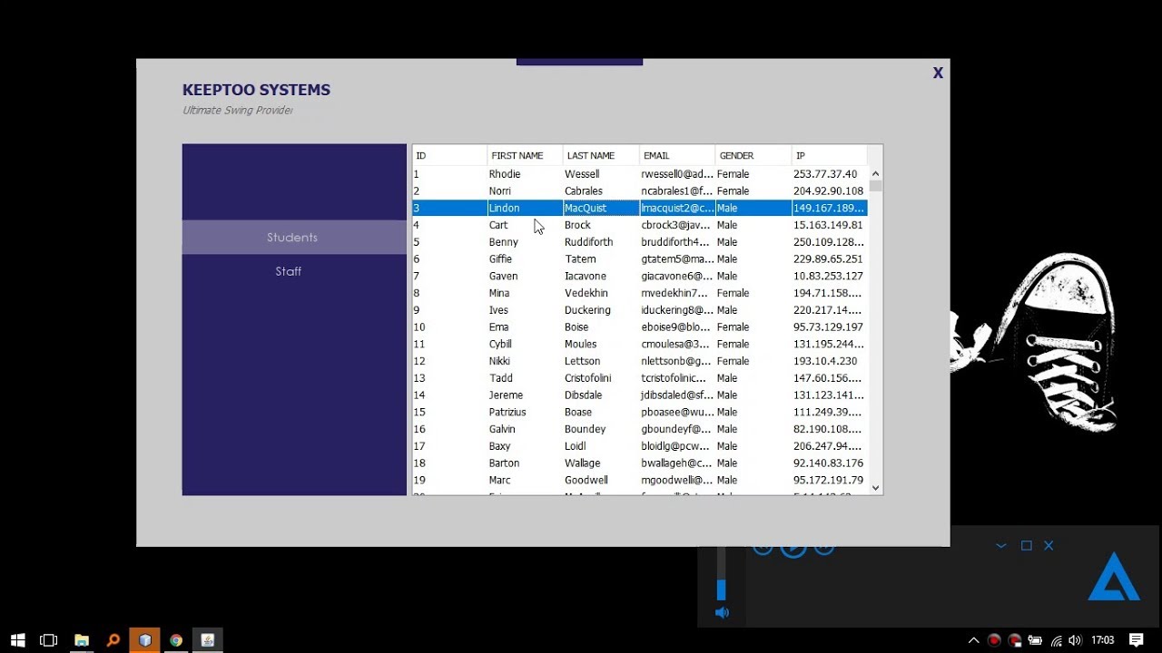 Java Swing UI - MySql Database Example