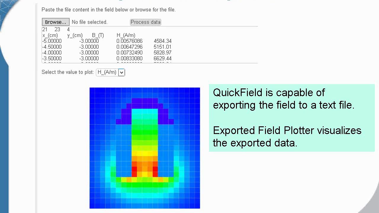 QuickField Free Tool: Exported field plotter