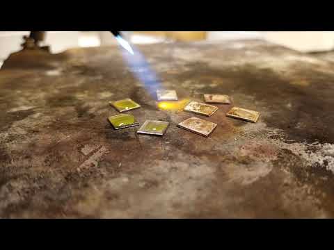 Prep work on small silver components. Stick soldering sterling silver