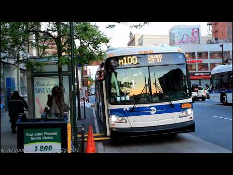 MaBSTOA Bus: Westbound Bx15, M60, M100, M101 at W. 125th St & 7th Ave