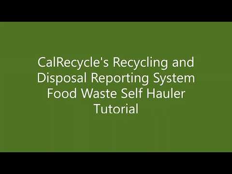 Food Waste Self Hauler Reporting Tutorial